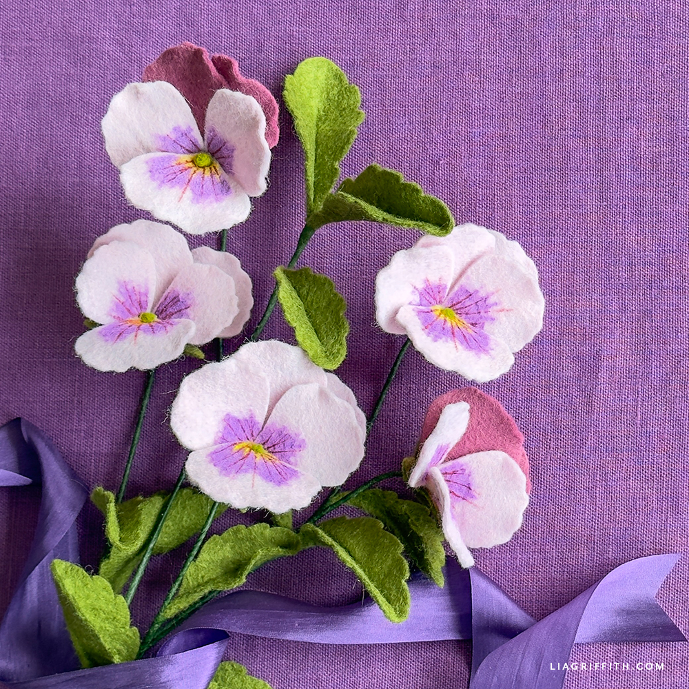 Felt Pansies - Lia Griffith